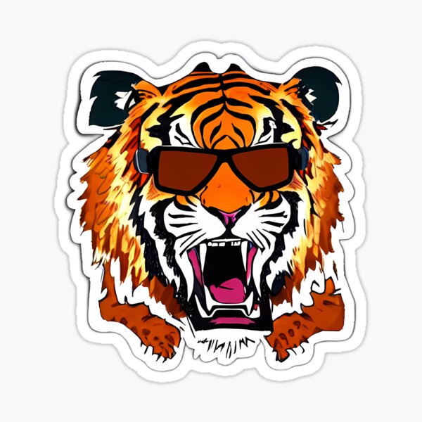 "Tiger Roar wearing Cool Sunglasses" Sticker for Sale by Digital ...