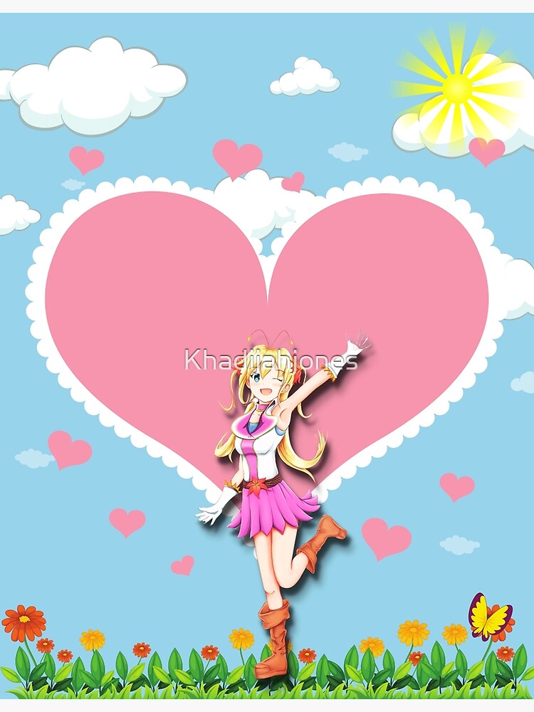 "Pink Heart Anime Girl" Poster for Sale by Khadijahjones | Redbubble