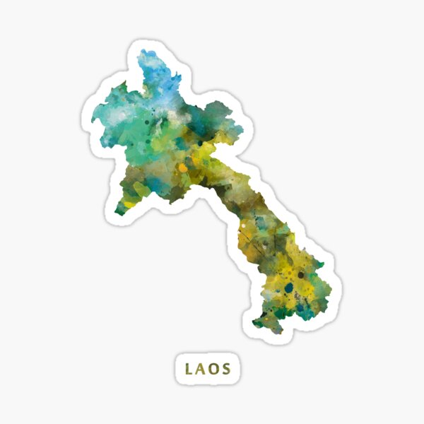 "Laos" Sticker for Sale by MonnPrint | Redbubble