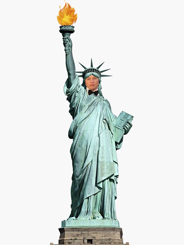 "Elon As Lady Liberty" Sticker for Sale by winstondg | Redbubble