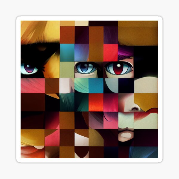 "Anime Style Collage Art" Sticker for Sale by FelixSaves | Redbubble