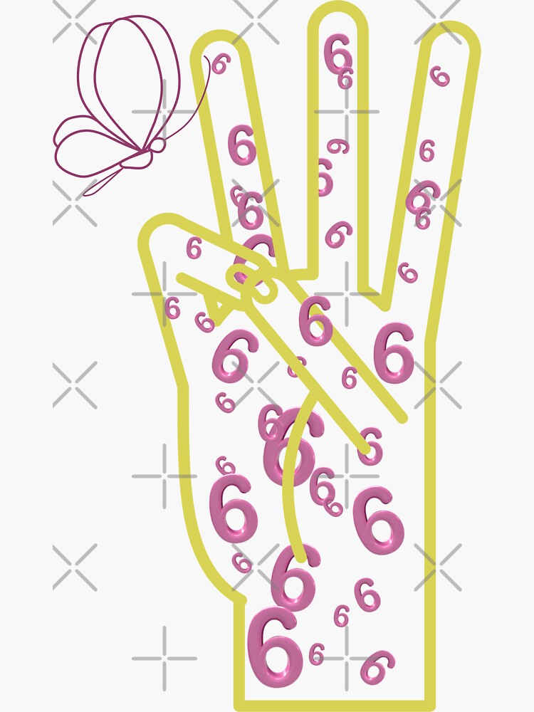 "Number six hand gesture sign language " Sticker for Sale by MzMykol ...