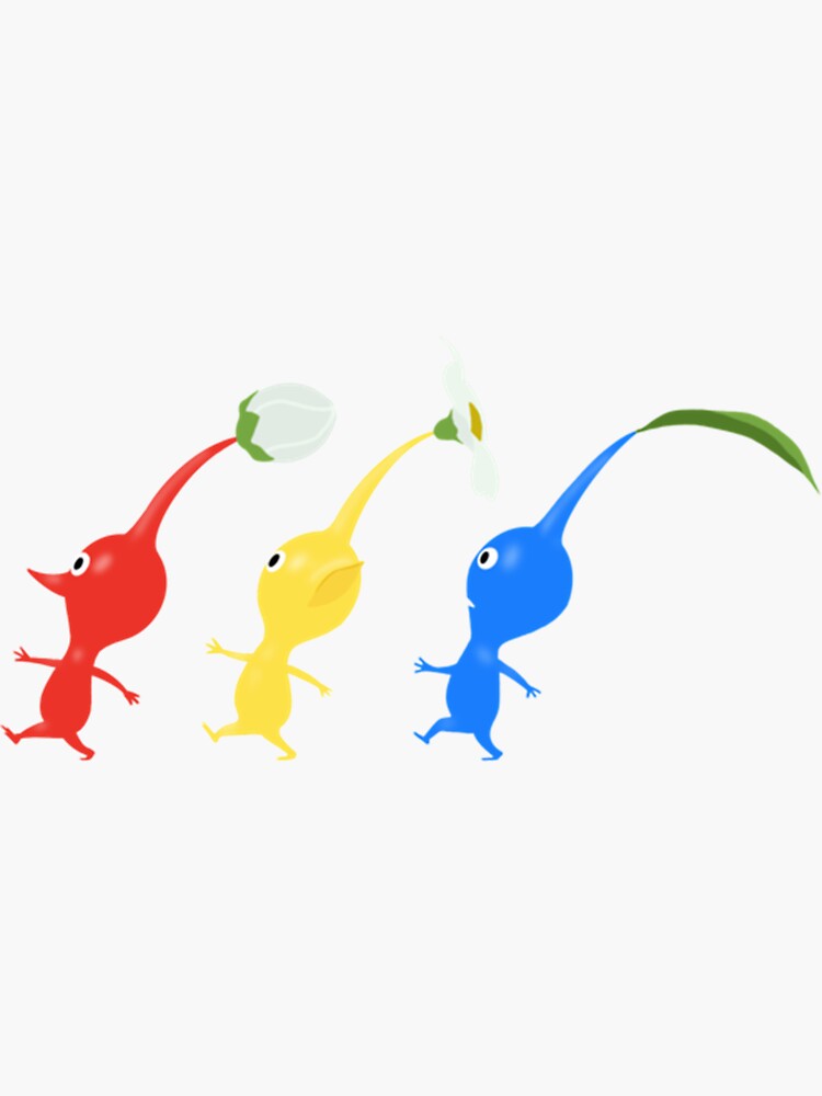 "3 Pikmin Running (on Grey) " Sticker for Sale by doroNorry | Redbubble