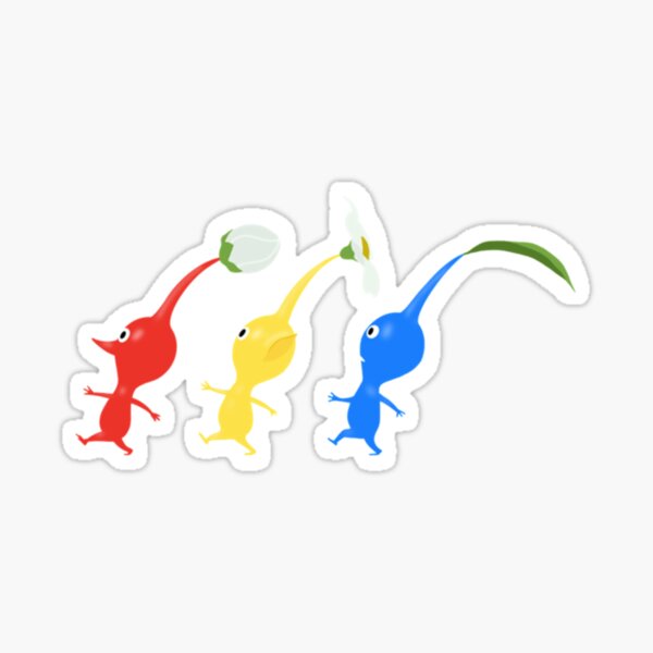 "3 Pikmin Running (on Grey) " Sticker for Sale by doroNorry | Redbubble