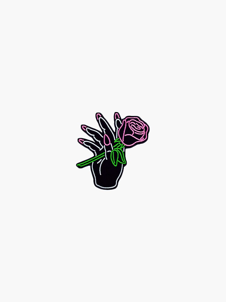 "Neon Rose" Sticker for Sale by emileeannew | Redbubble
