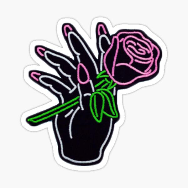 "Neon Rose" Sticker for Sale by emileeannew | Redbubble