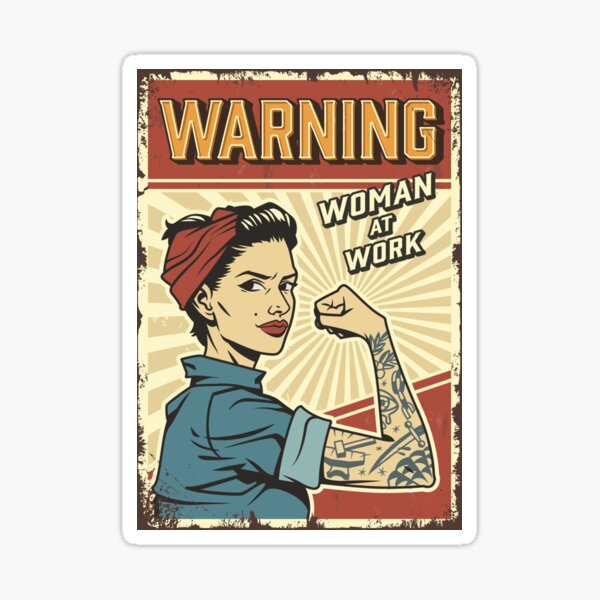 "Woman at Work" Sticker for Sale by ManiaPupShop | Redbubble
