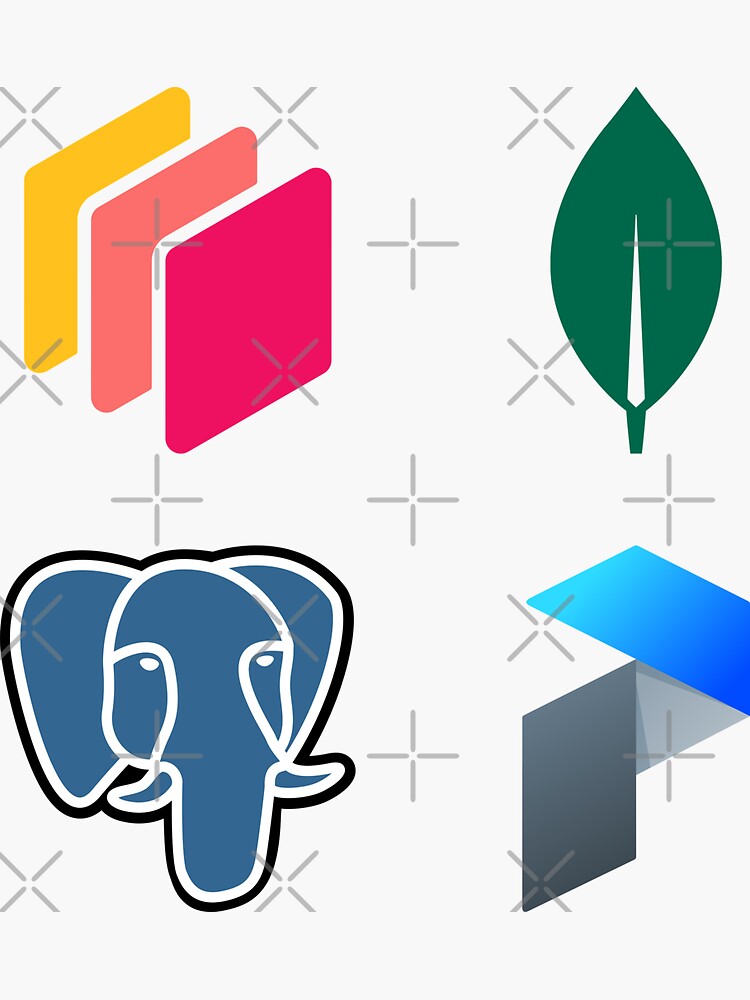 Dask, MongoDB, PostgreSQL, Prefect - 4x Sticker Combo Pack" Sticker for ...