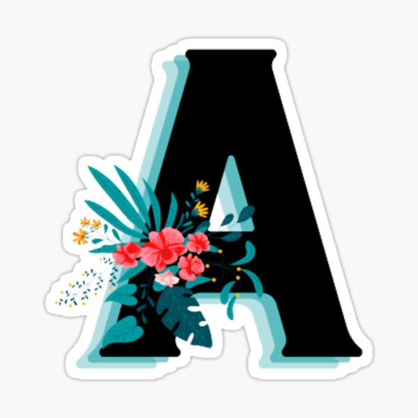 "Floral Monogram Letter A" Sticker for Sale by ancreatives1 | Redbubble