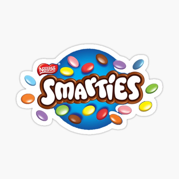 "best candy smarties logo" Sticker for Sale by maroondalton | Redbubble