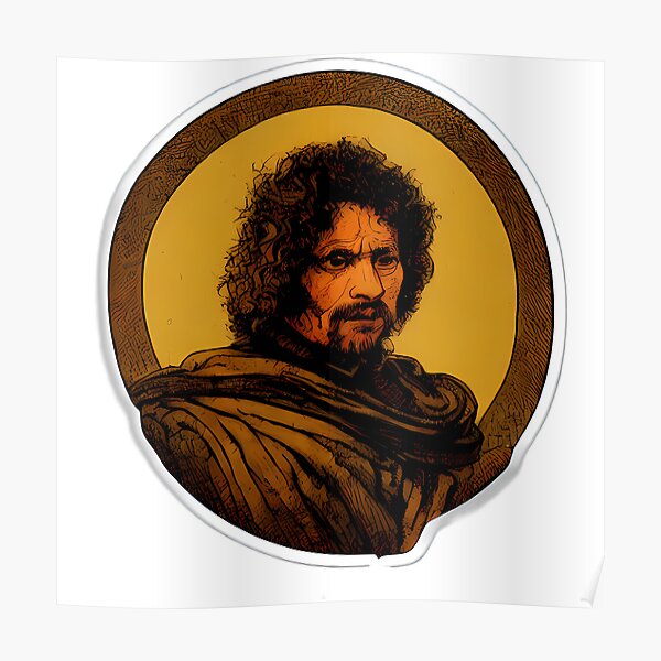 "Portrait Oil Painting of Renaissance Man in Round Frame" Poster for ...