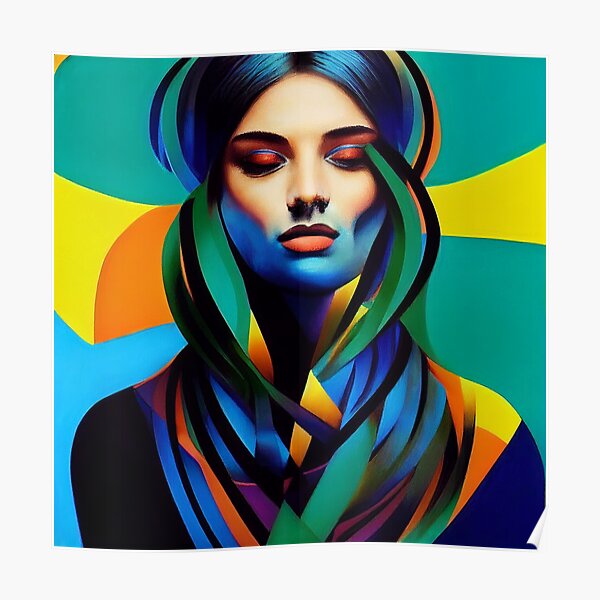 "Abstract Mesmerizing Woman Portrait" Poster for Sale by DanielDWeimer ...