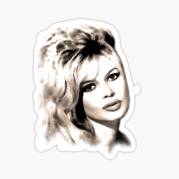 "Brigitte Bardot digital painting" Sticker for Sale by 3dgartstudio ...