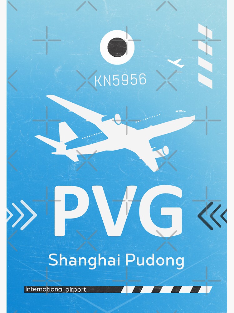 "PVG Shanghai Pudong airport code blue sky" Sticker for Sale by ...