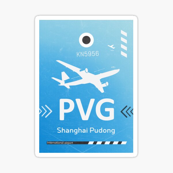 "PVG Shanghai Pudong airport code blue sky" Sticker for Sale by ...