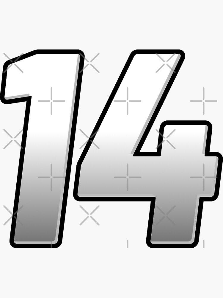 "Racing Number 14" Sticker for Sale by dennystee | Redbubble