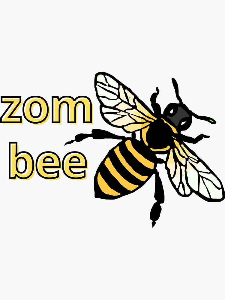 "Zombie Zombee Zom Bee Funny Cute Retro Vintage yellow black save bees ...