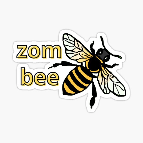 "Zombie Zombee Zom Bee Funny Cute Retro Vintage yellow black save bees ...