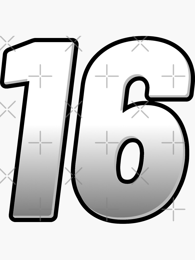 "Racing Number 16" Sticker for Sale by dennystee | Redbubble