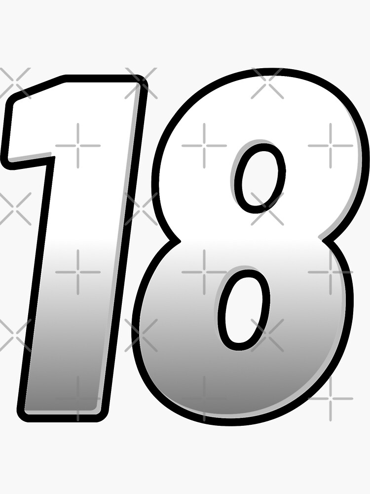 "Racing Number 18" Sticker for Sale by dennystee | Redbubble