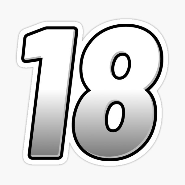 "Racing Number 18" Sticker for Sale by dennystee | Redbubble