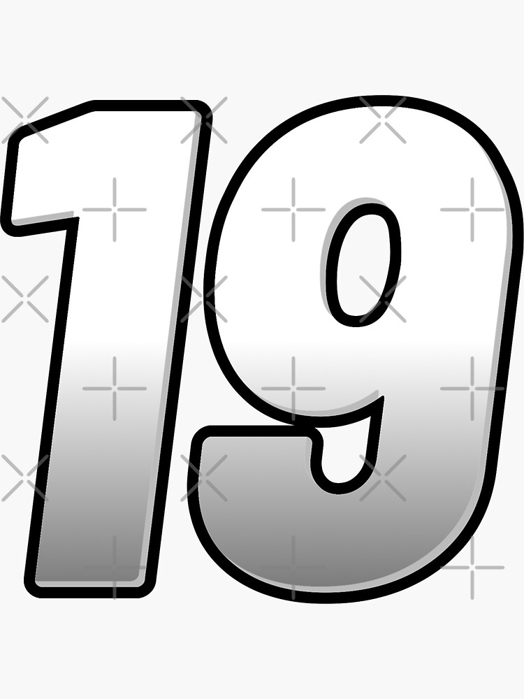 "Racing Number 19" Sticker for Sale by dennystee | Redbubble