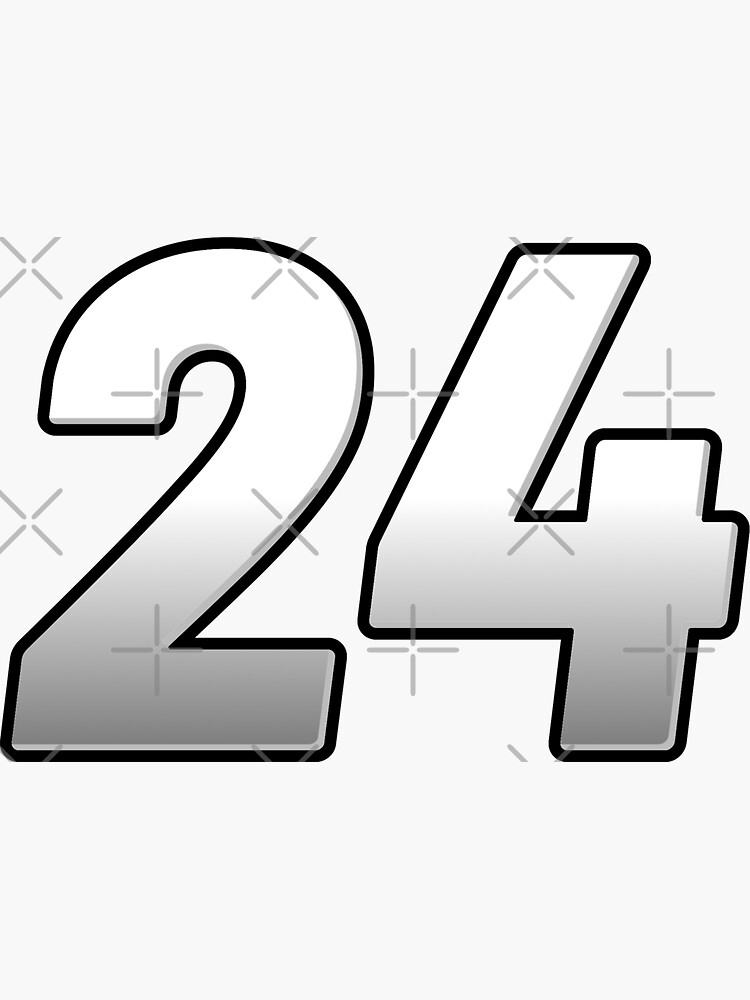 "Racing Number 24" Sticker for Sale by Denti Kanys ⭐⭐⭐⭐⭐ | Redbubble