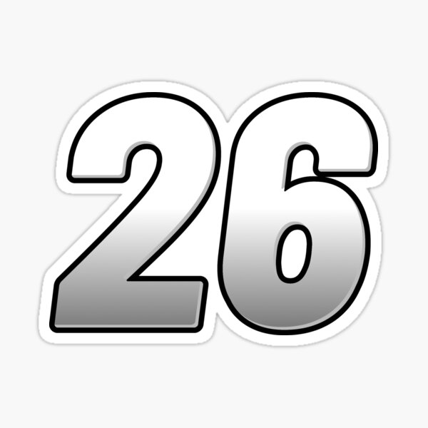 "Racing Number 26" Sticker for Sale by dennystee | Redbubble