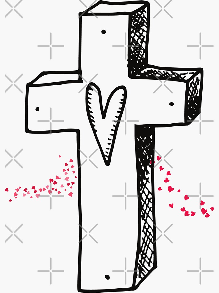 "Cross love" Sticker for Sale by Abis-design22 | Redbubble