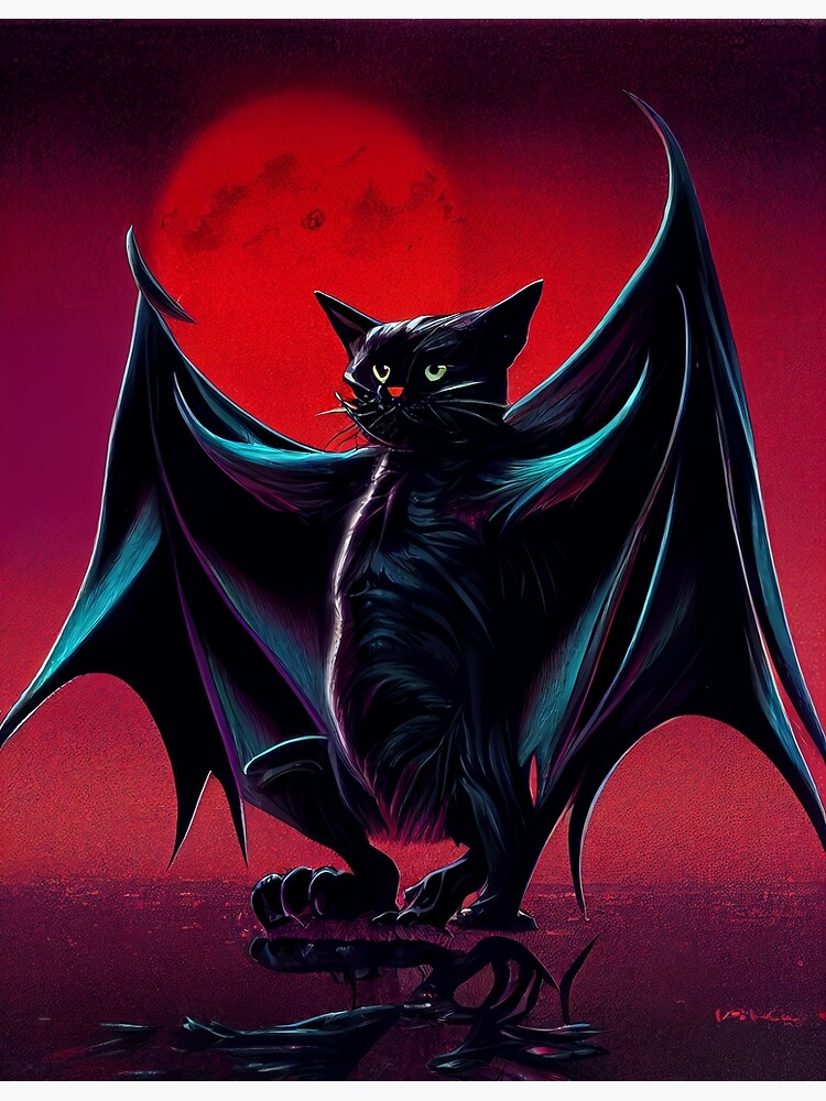 "Andarius Black Cat Kaiju Vampire Bat Crazy Detail 80s Anime Det" Art ...
