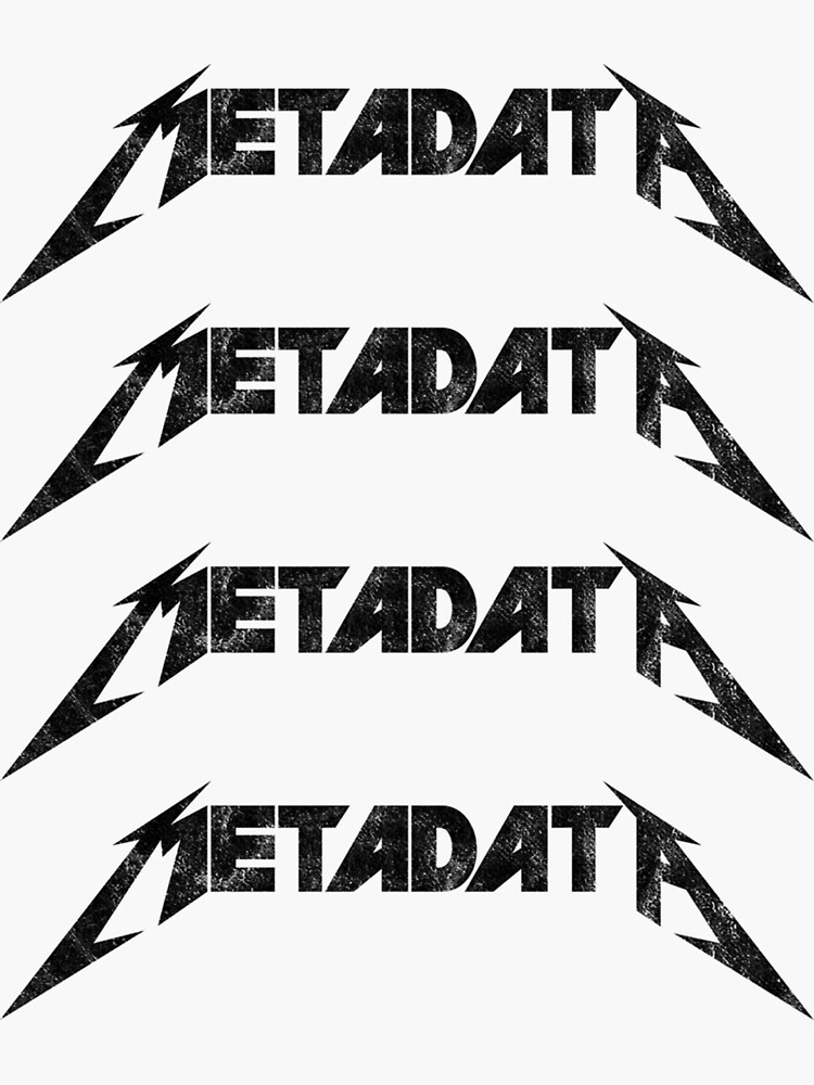 "Sticker Pack - Distressed Metallica Style Metadata Sticker" Sticker ...