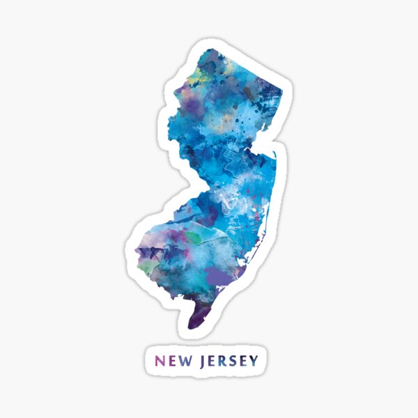 "New Jersey" Sticker for Sale by MonnPrint | Redbubble