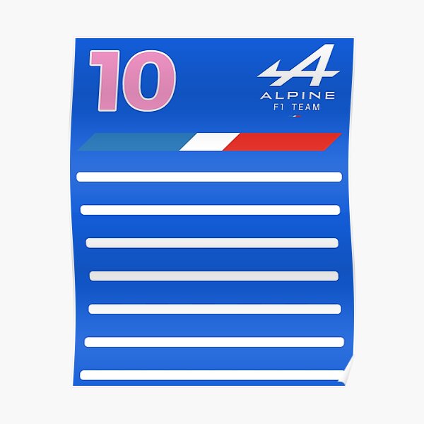 "F1 Pierre Gasly Alpine F1 2022" Poster for Sale by larsmeijer11 ...