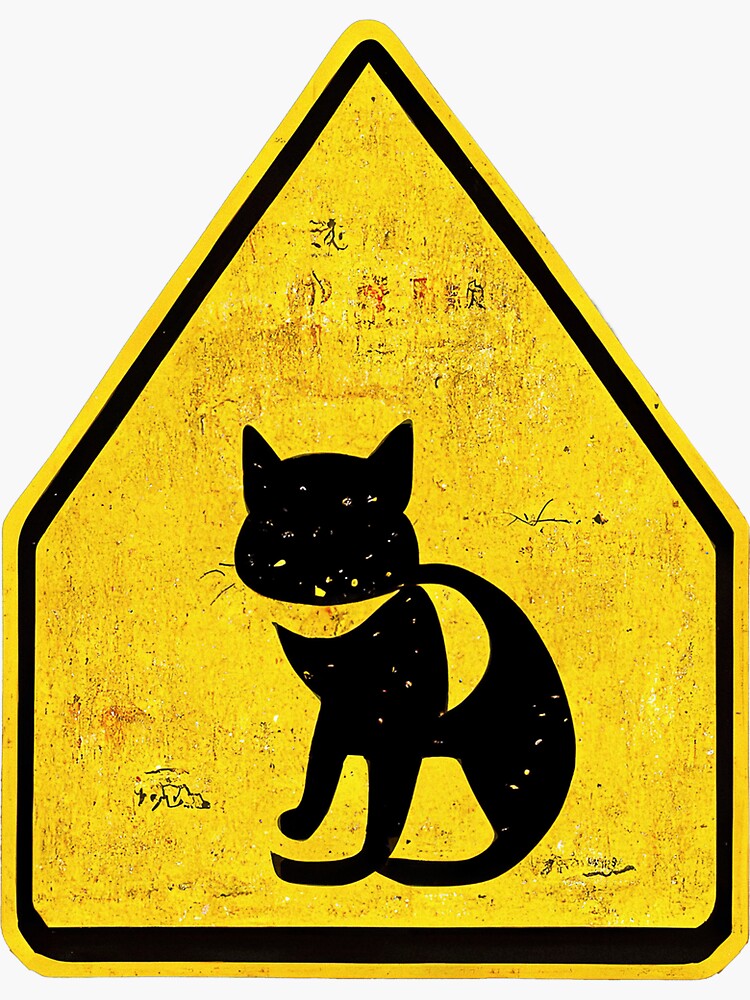 "Beware Of Cats warning sign #1" Sticker for Sale by JBNina | Redbubble
