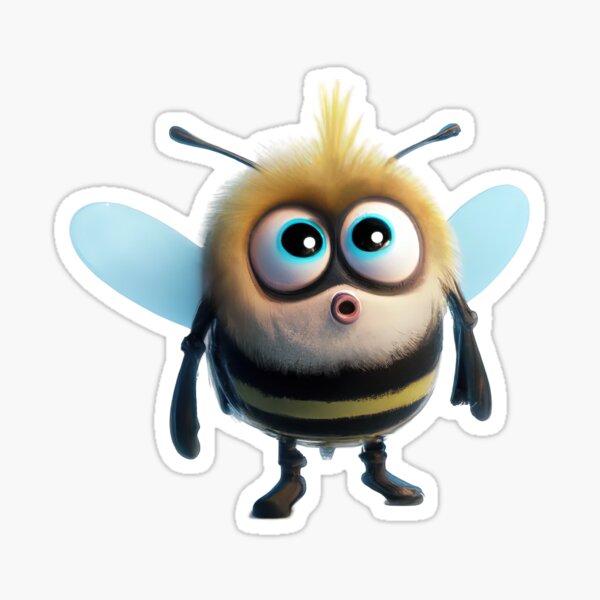 "Fuzzy Bumblebee " Sticker for Sale by betes-etranges | Redbubble