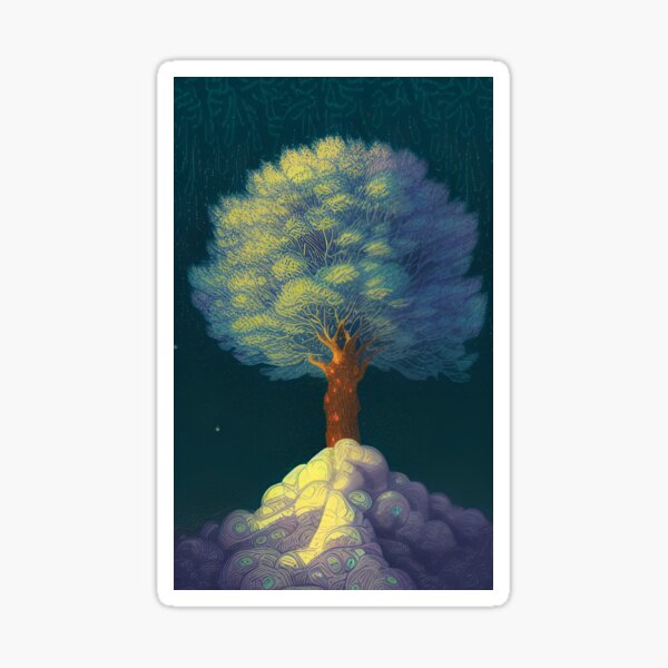 "Old Magical Tree" Sticker for Sale by AImageX | Redbubble