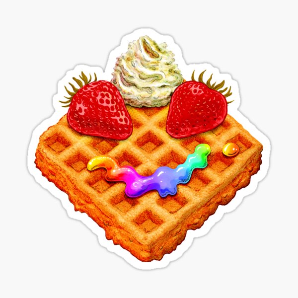 "WAFFLE" Sticker for Sale by helloVONK | Redbubble