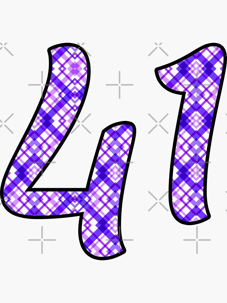 "Tartan/Plaid Number 41" Sticker for Sale by NumbersFort | Redbubble