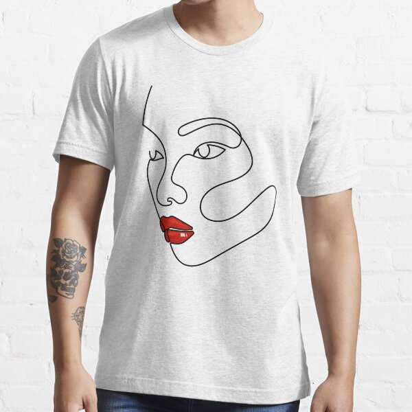 "Red | One Line Drawing | One Line Art | Minimal | Minimalist" T-shirt ...