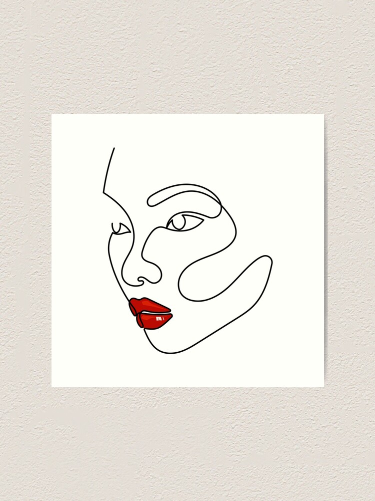 "Red | One Line Drawing | One Line Art | Minimal | Minimalist" Art ...