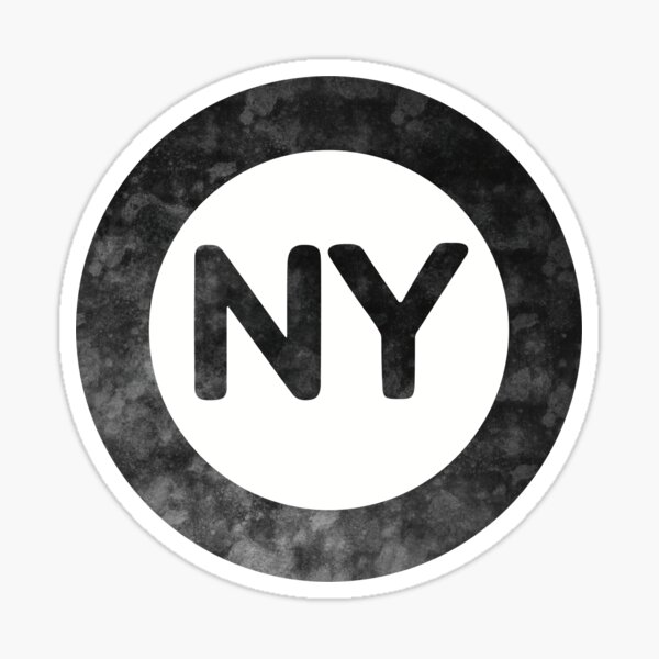 "New York NY distressed black and white circle" Sticker for Sale by ...