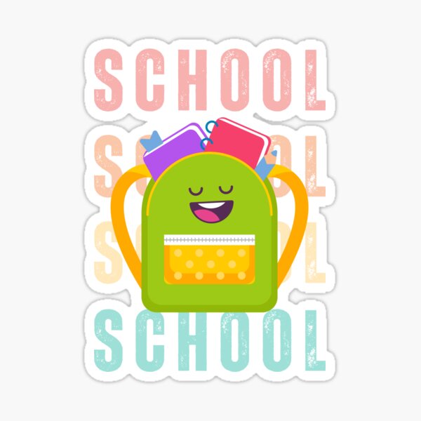 " School Backpack " Sticker for Sale by MKMemo1111 | Redbubble