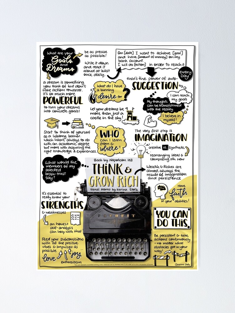 "Think and Grow Rich - Visual Memo by Karina Stolz" Poster by ...