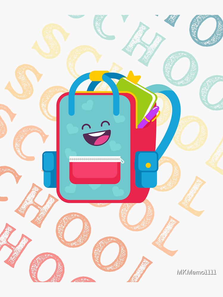 " School Backpack " Sticker for Sale by MKMemo1111 | Redbubble