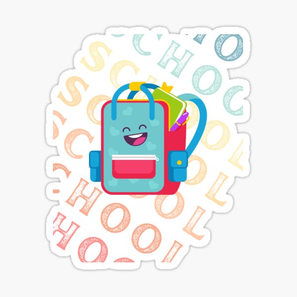 " School Backpack " Sticker for Sale by MKMemo1111 | Redbubble