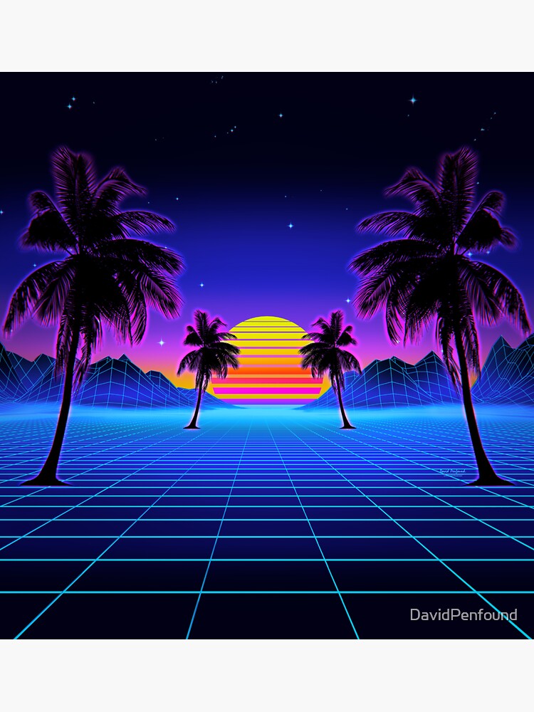 "80s Retro computer graphics" Sticker for Sale by DavidPenfound | Redbubble