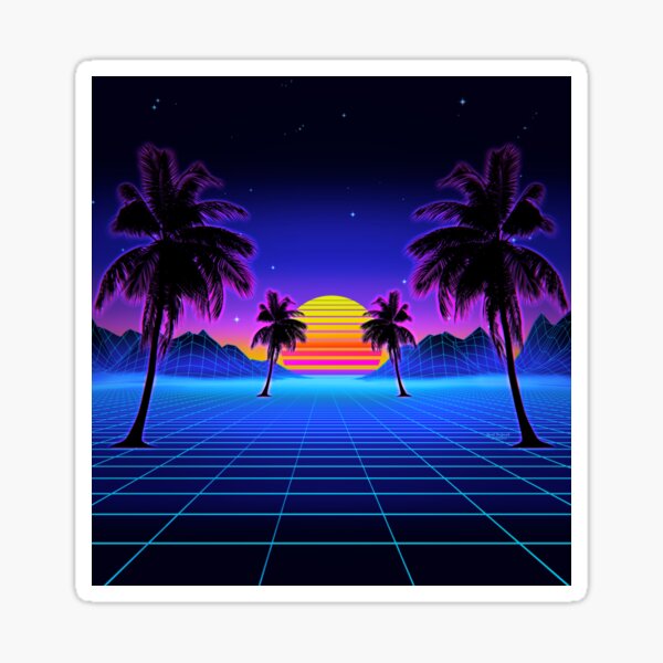 "80s Retro computer graphics" Sticker for Sale by DavidPenfound | Redbubble