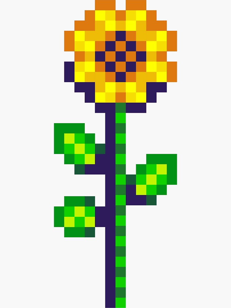 "Pixel Art Sunflower" Sticker for Sale by Laa-Laa | Redbubble