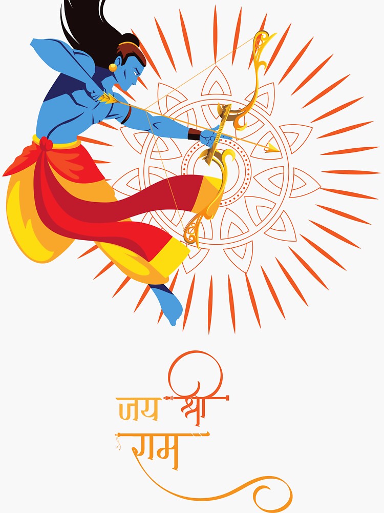"Happy Vijayadashami Jay Shri Ram" Sticker for Sale by Naomy-Designs ...