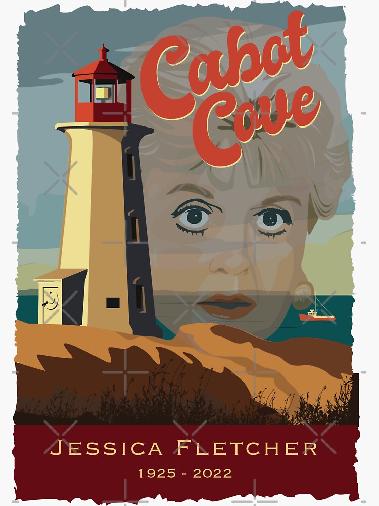 "Cabot Cove Jessica Fletcher Tribute Angela Lansbury" Sticker for Sale ...